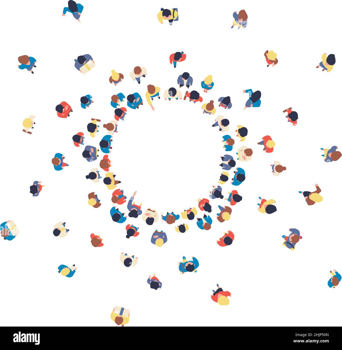Overhead view people in circle Stock Vector Images - Alamy