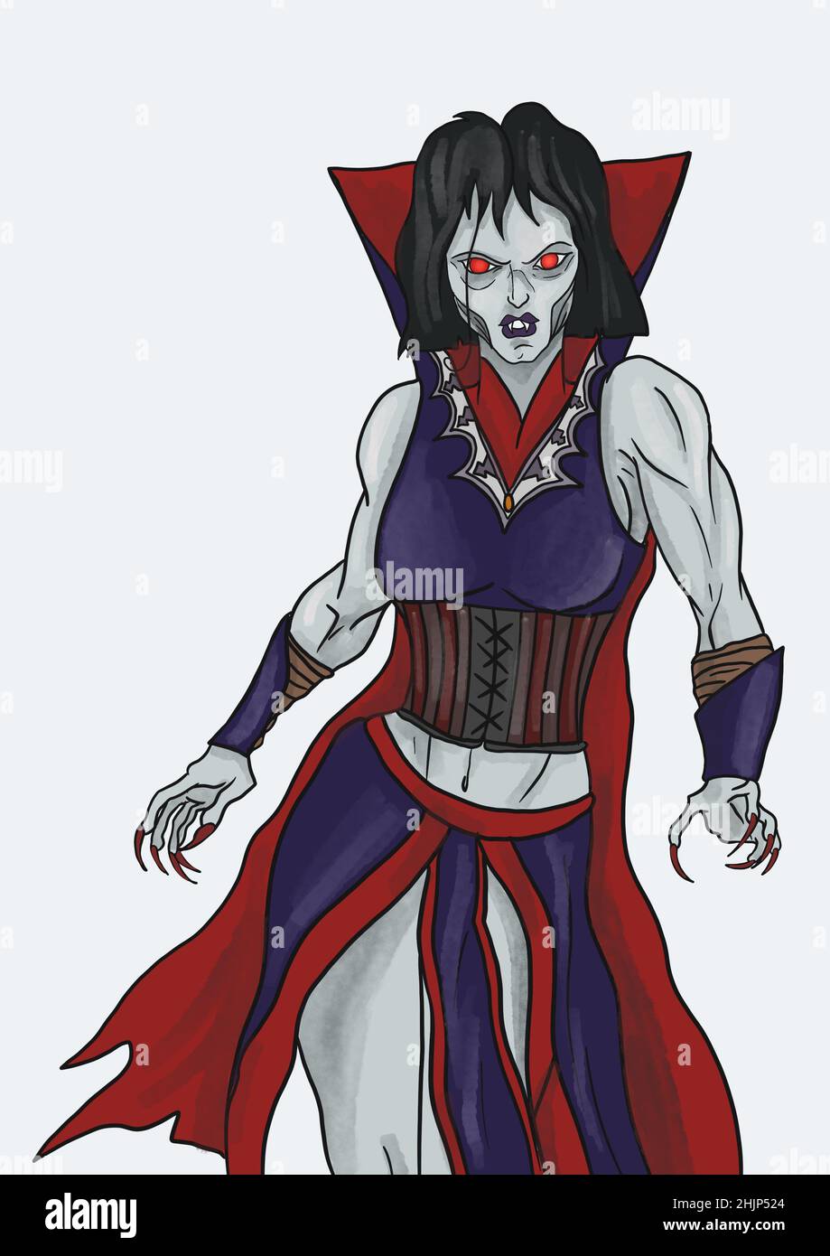 vampire woman illustration Stock Photo - Alamy