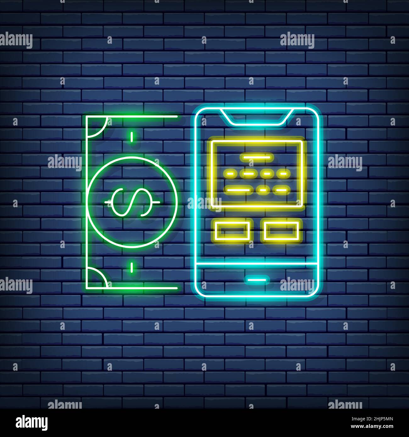 Vector payments methods, POS terminal, banking, credit card neon sign ...