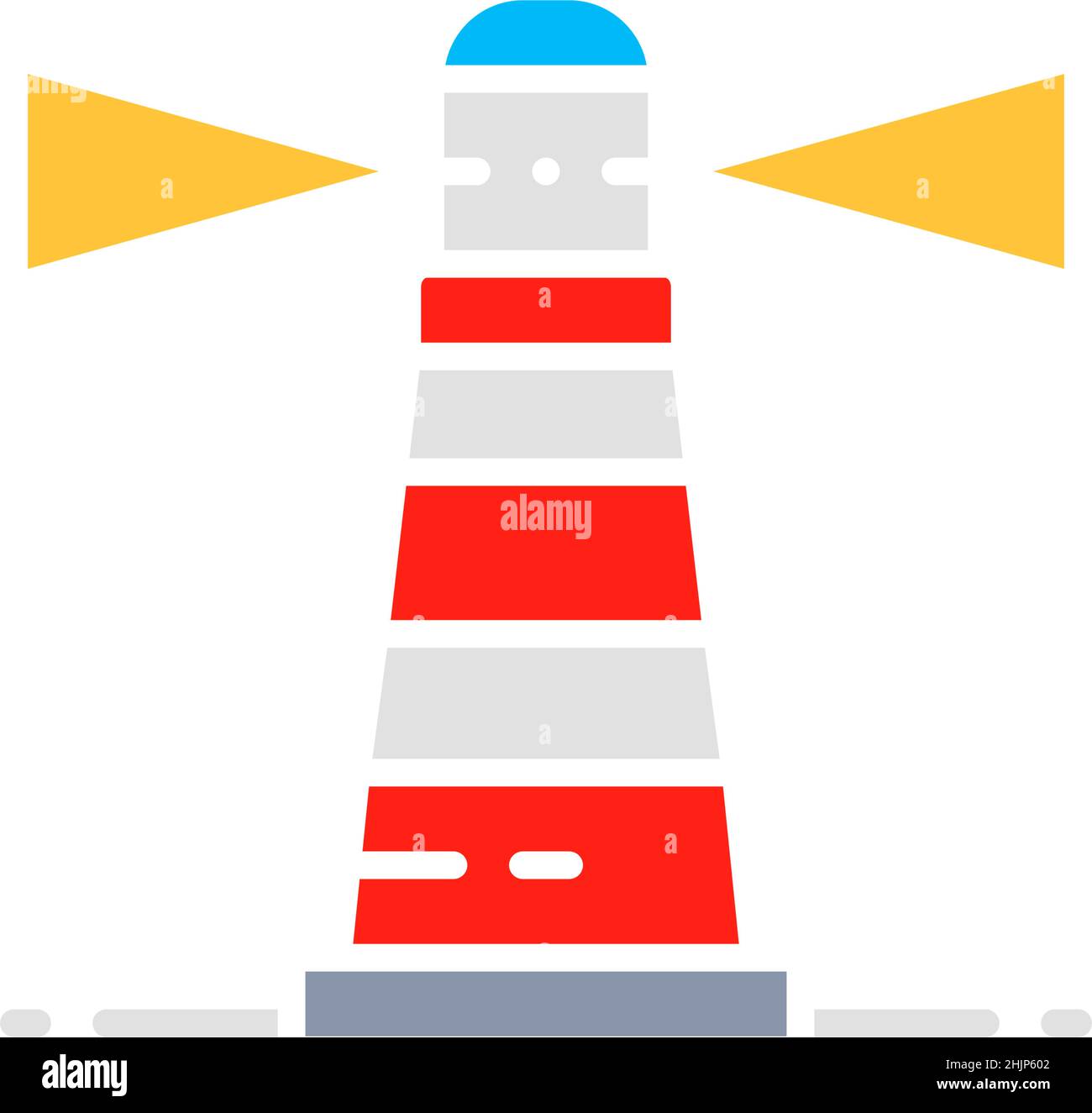Vector lighthouse, beacon, warning sign, navigation, seamark white line ...