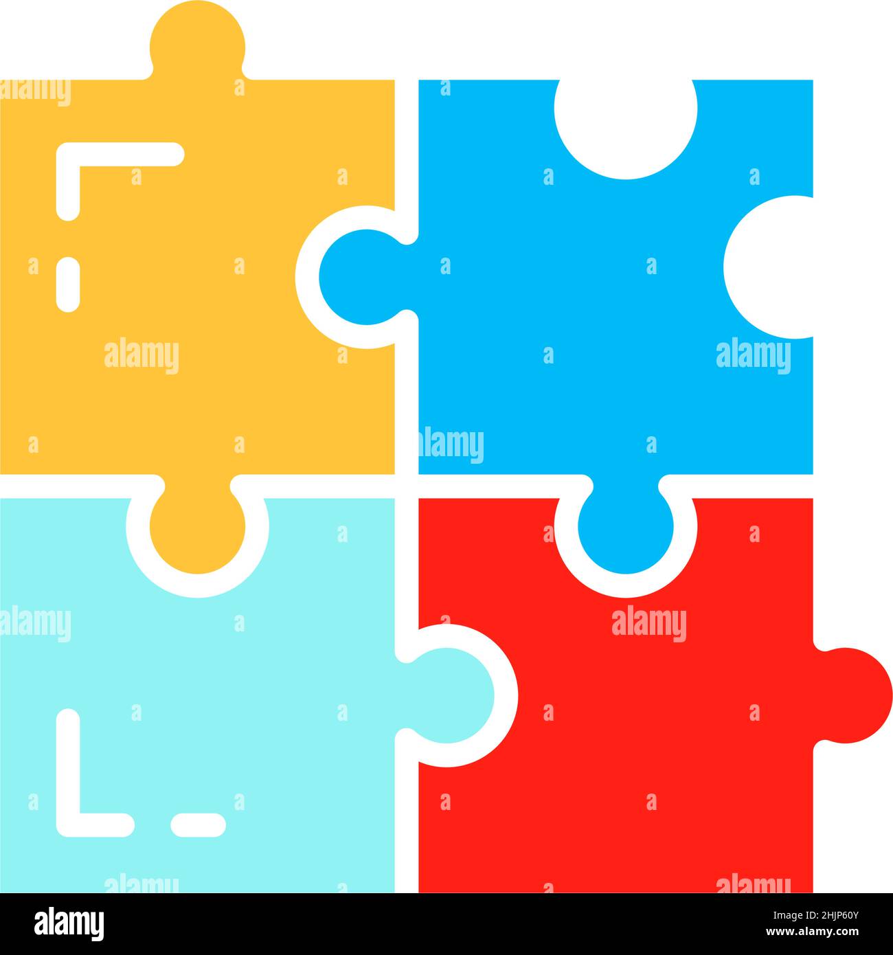 Vector puzzle, simple solutions, compatibility, solving problem white ...