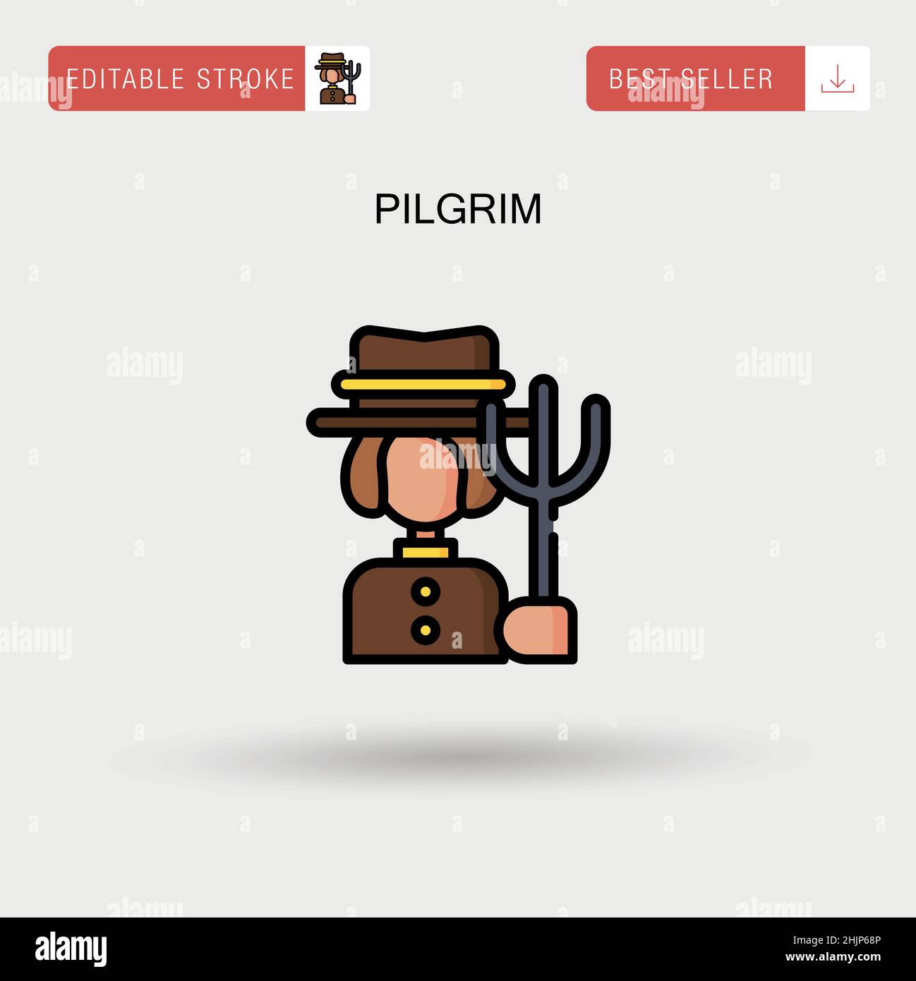 Pilgrim Simple vector icon Stock Vector Image & Art - Alamy