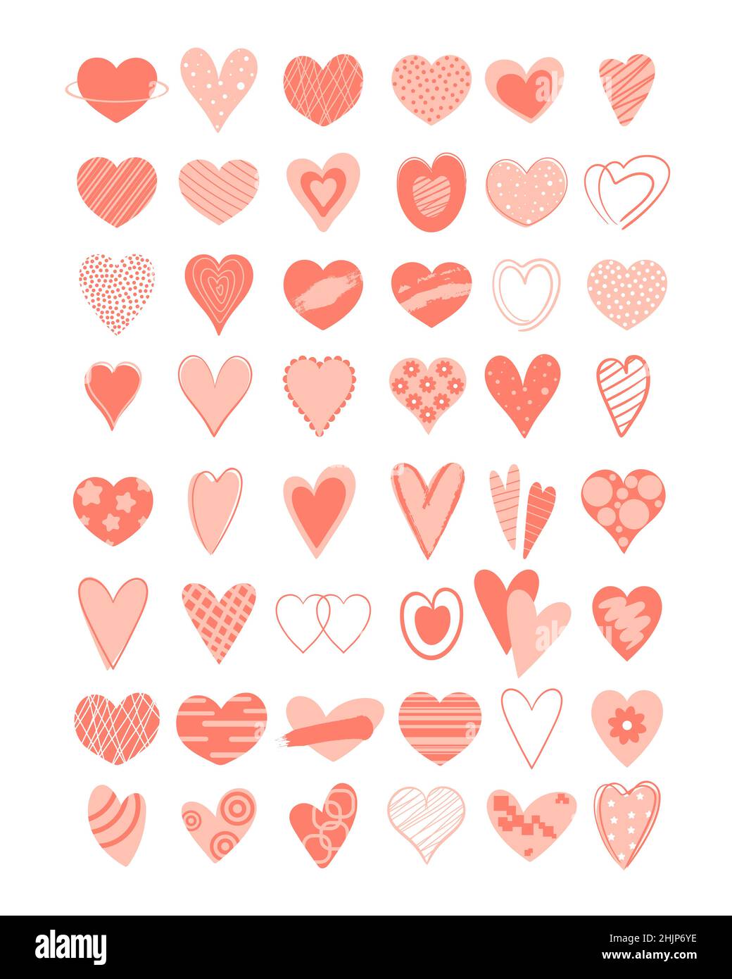 Set hearts hand drawn vector illustration Stock Vector Image & Art - Alamy
