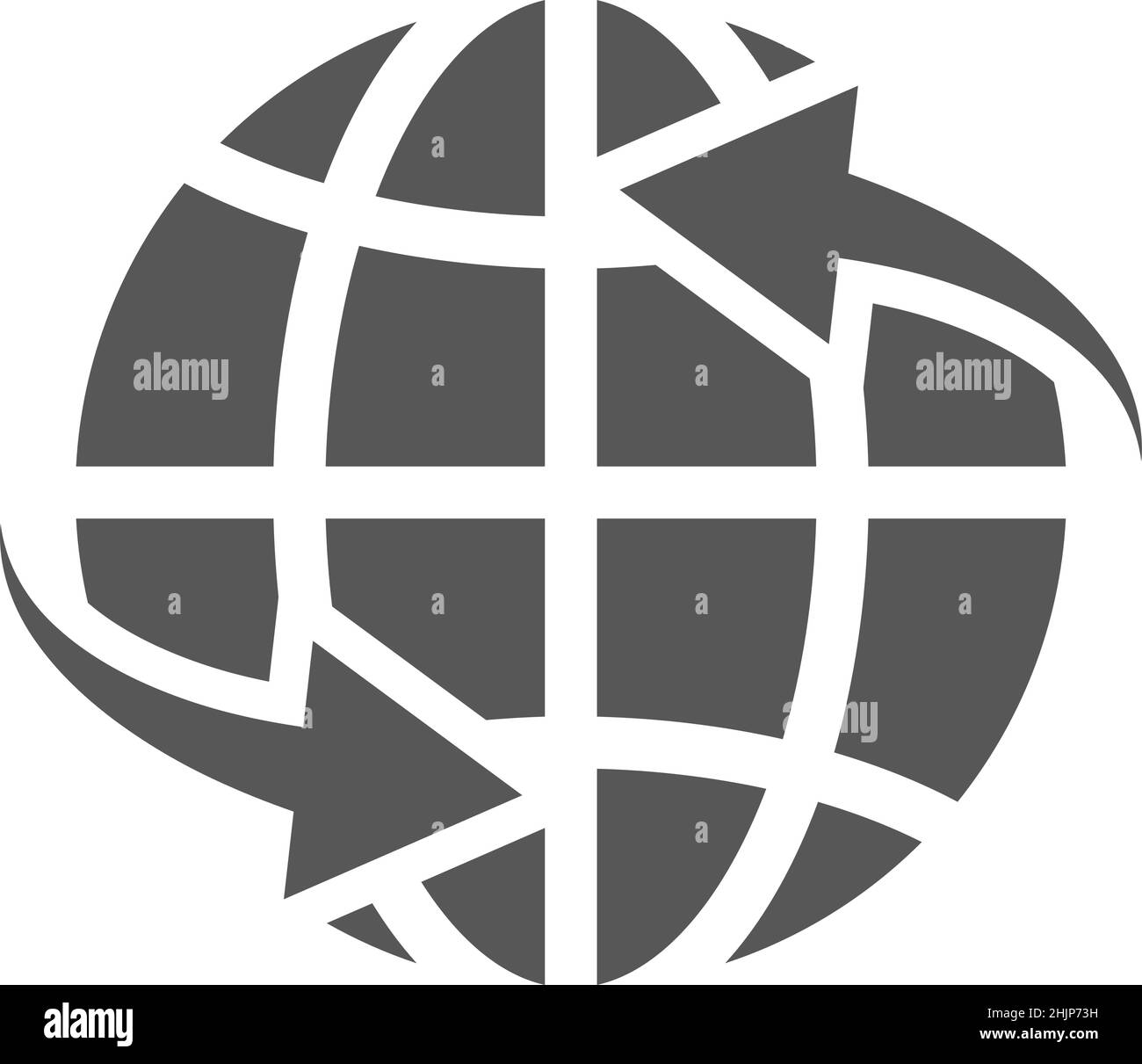 Globe icon with round motion arrows. Around world symbol Stock Vector ...