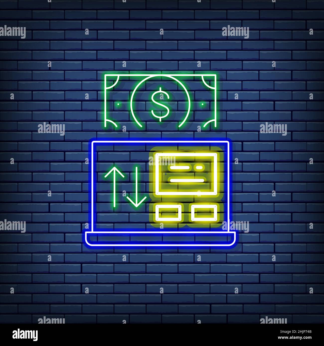 Vector online payment, mobile banking neon sign Stock Vector Image ...