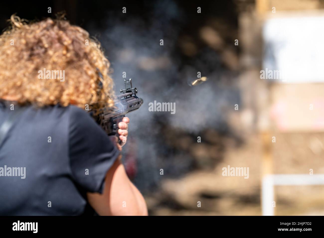 target shooting at a shooting range with an automatic weapon Stock ...