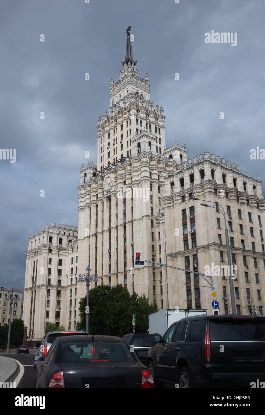 One of Moscow Stalinist hi-rise buldings. Soviet "Skyscraper" on the ...