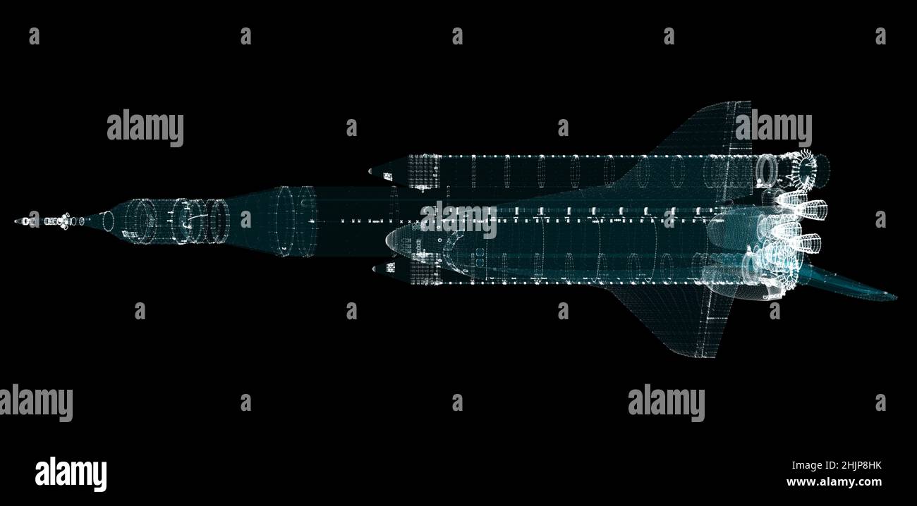 Abstract space rocket and shuttle. All of the particles Stock Photo - Alamy