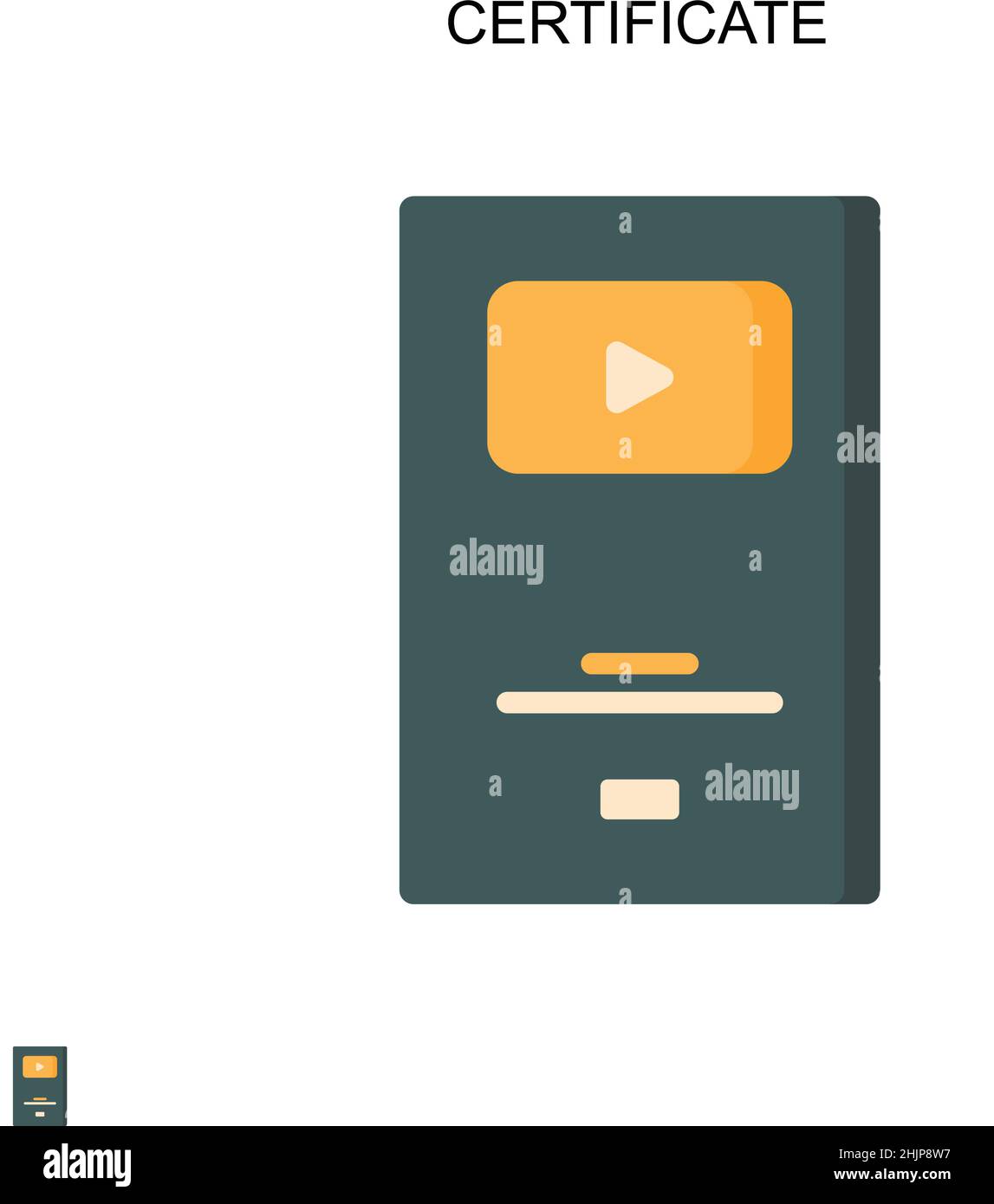 Certificate Simple vector icon. Illustration symbol design template for ...