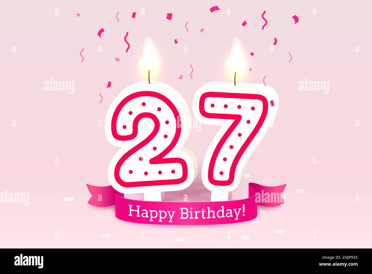 Happy Birthday years. 27 anniversary of the birthday, Candle in the ...