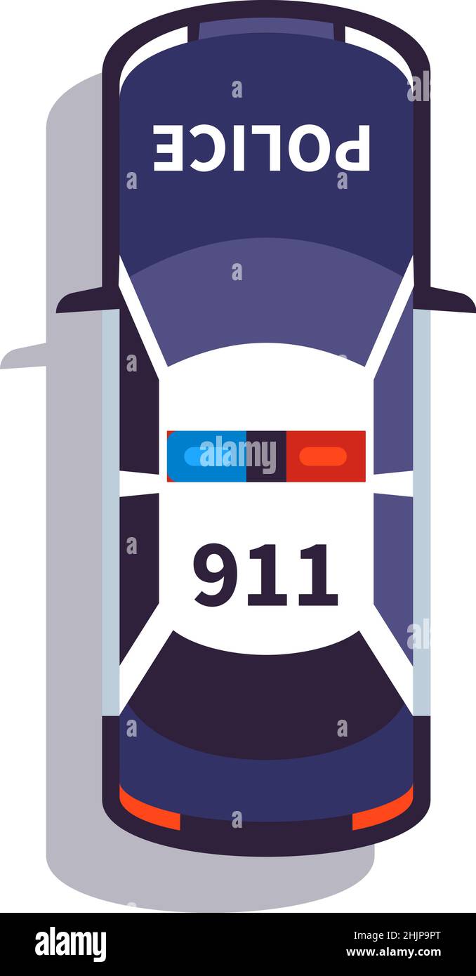 Police car top. Patrol auto. Blue city service transport Stock Vector ...