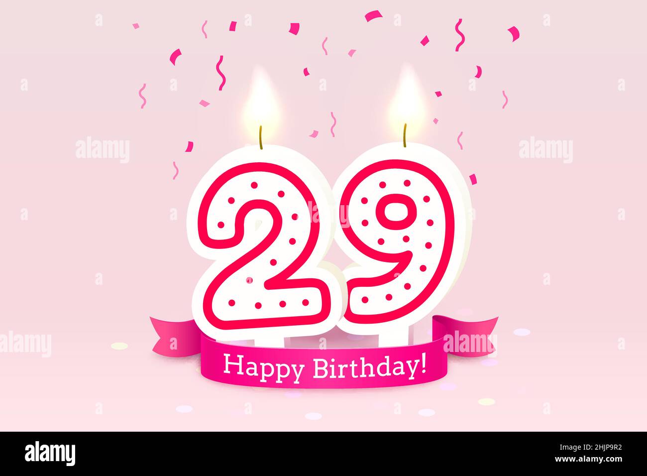 Happy Birthday years. 29 anniversary of the birthday, Candle in the ...