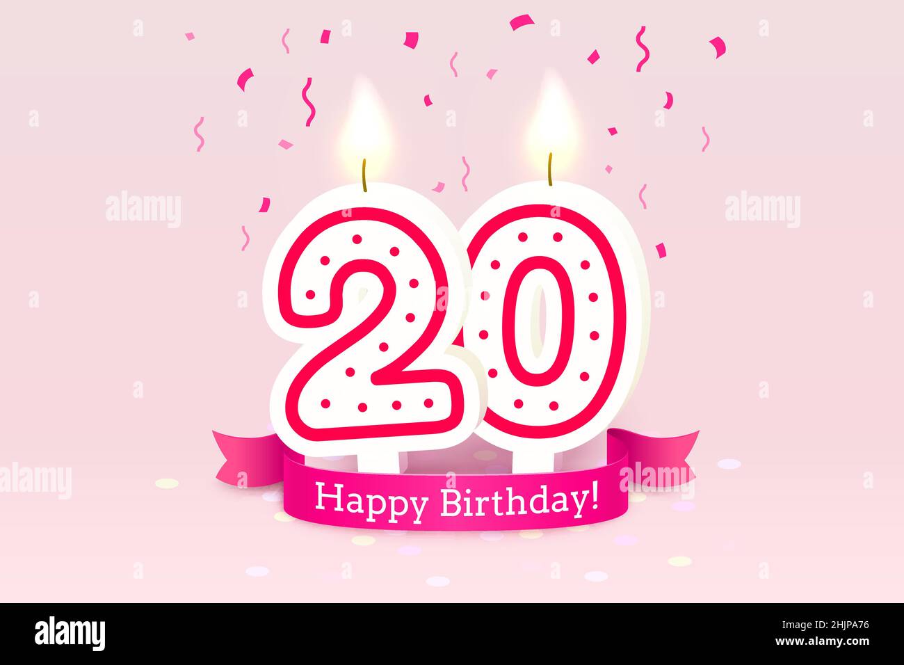 Happy Birthday years. 20 anniversary of the birthday, Candle in the ...