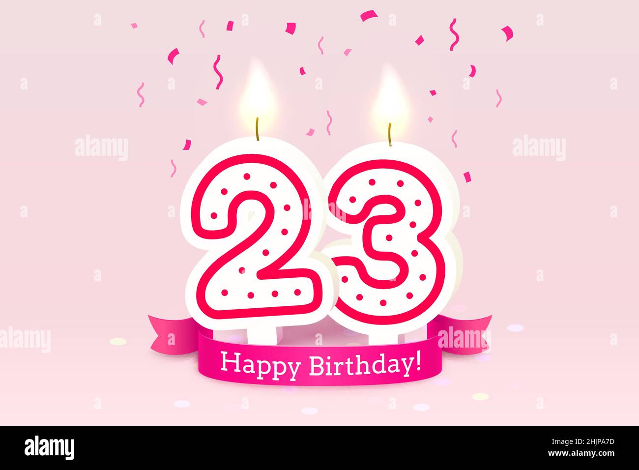 Happy Birthday years. 23 anniversary of the birthday, Candle in the ...