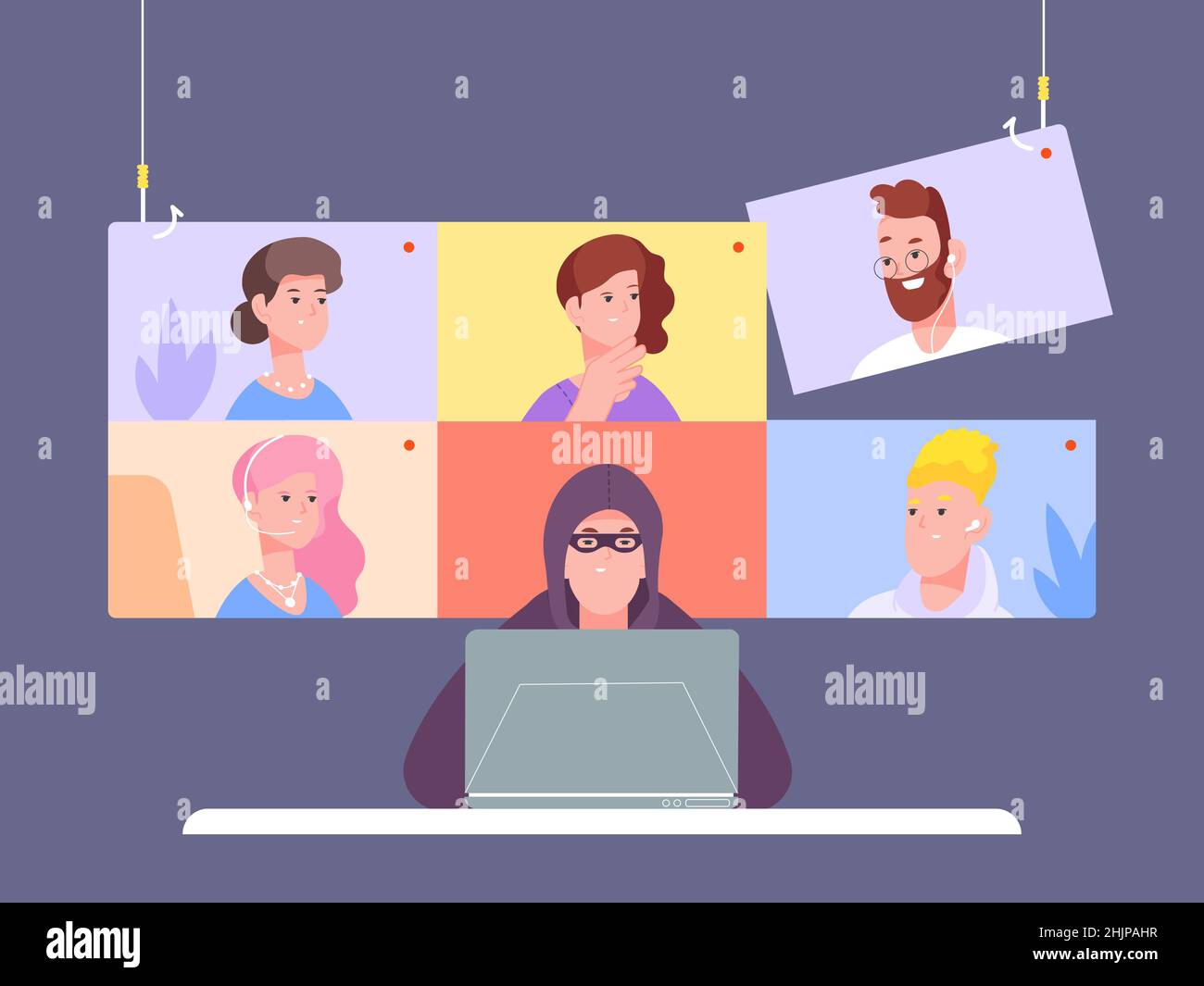 Zoom hacking Stock Vector Images - Alamy
