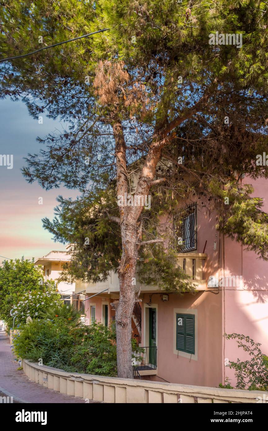 Modern architecture of Xemxija, popular tourist destination in the ...