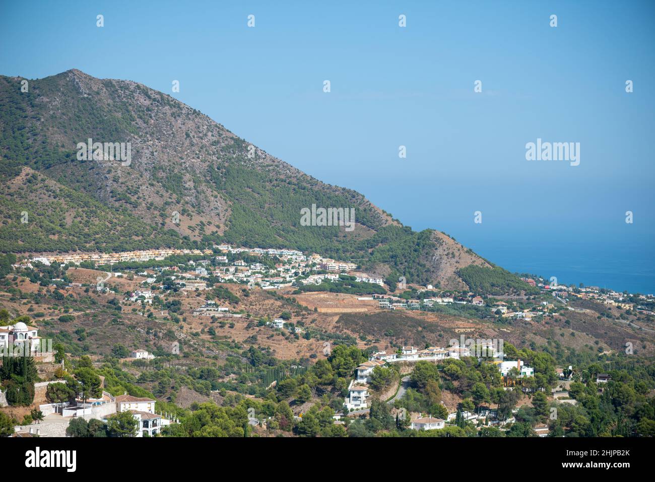 High angle view of houses against sky Stock Photo - Alamy
