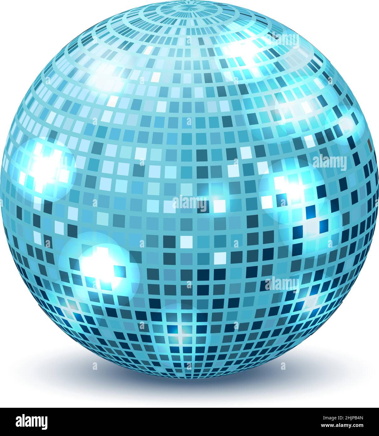 Vintage party light. Blue reflective disco ball Stock Vector Image ...