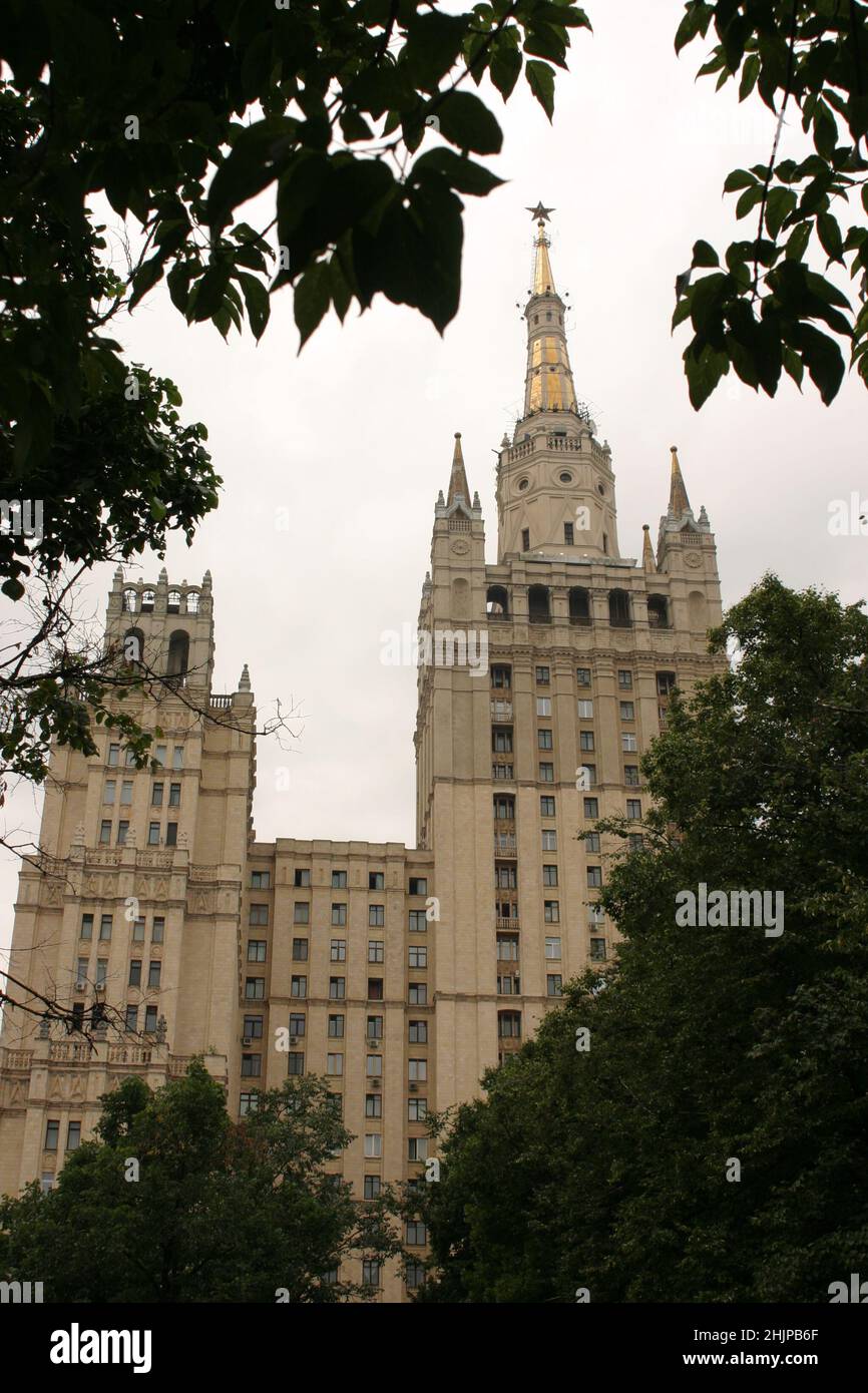 High-rise building on the Barrikadnaya Metro (subway) station of Moscow ...
