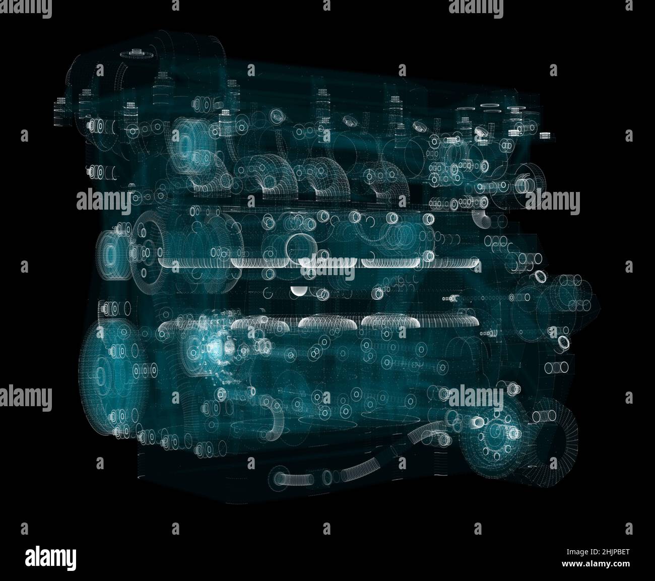 3D rendering, Holographic Particle engine Stock Photo - Alamy