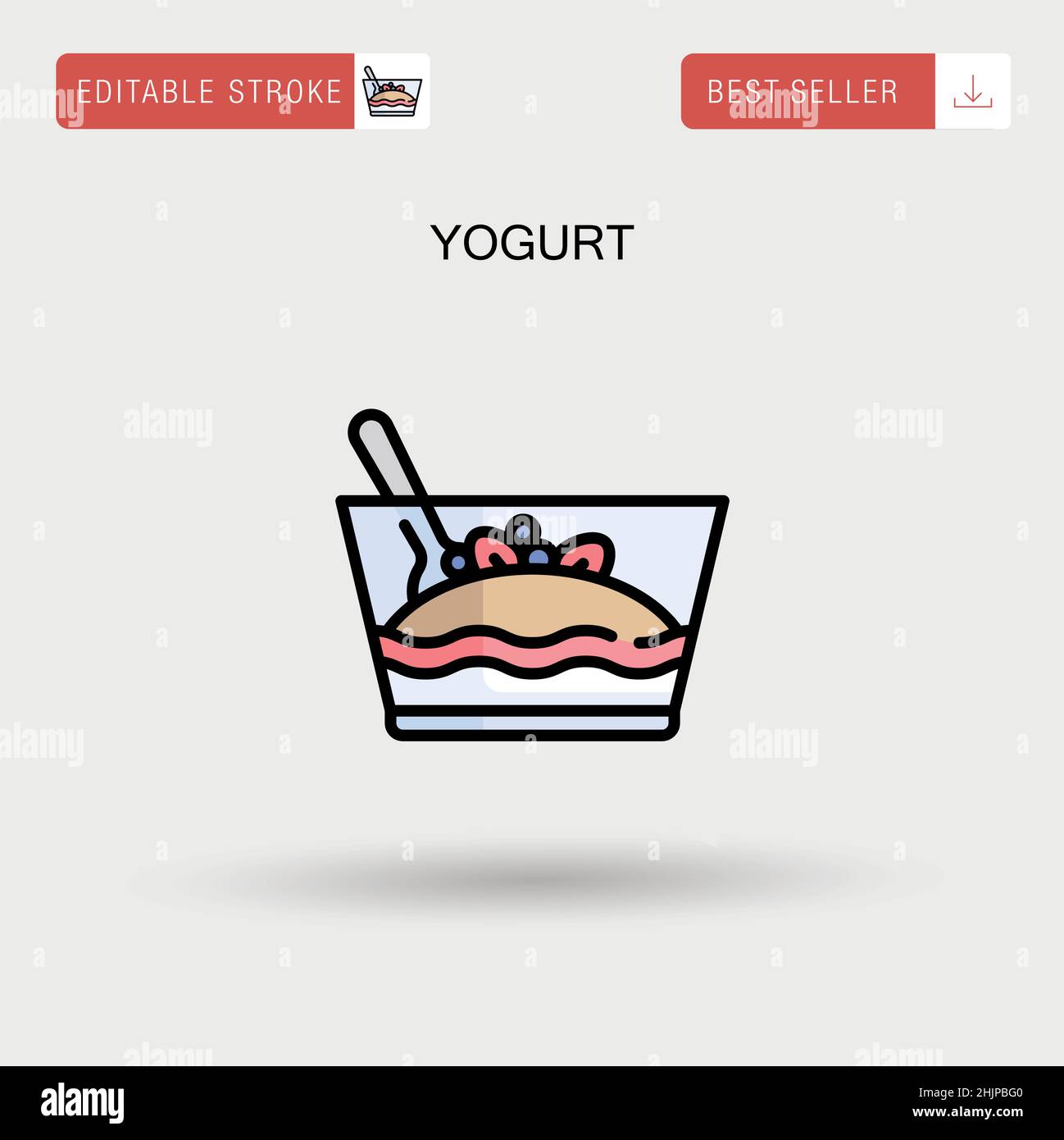 Fresh natural strawberry yogurt Stock Vector Images - Alamy