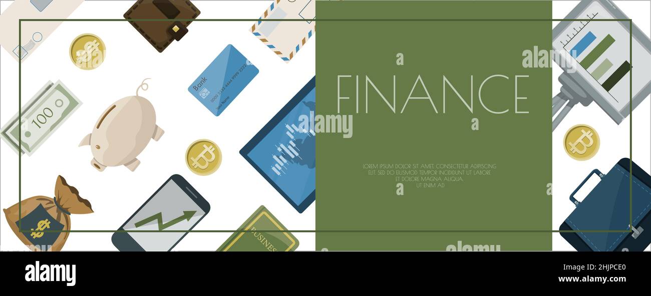 Financial investment banner. Vector flat Background for the website ...