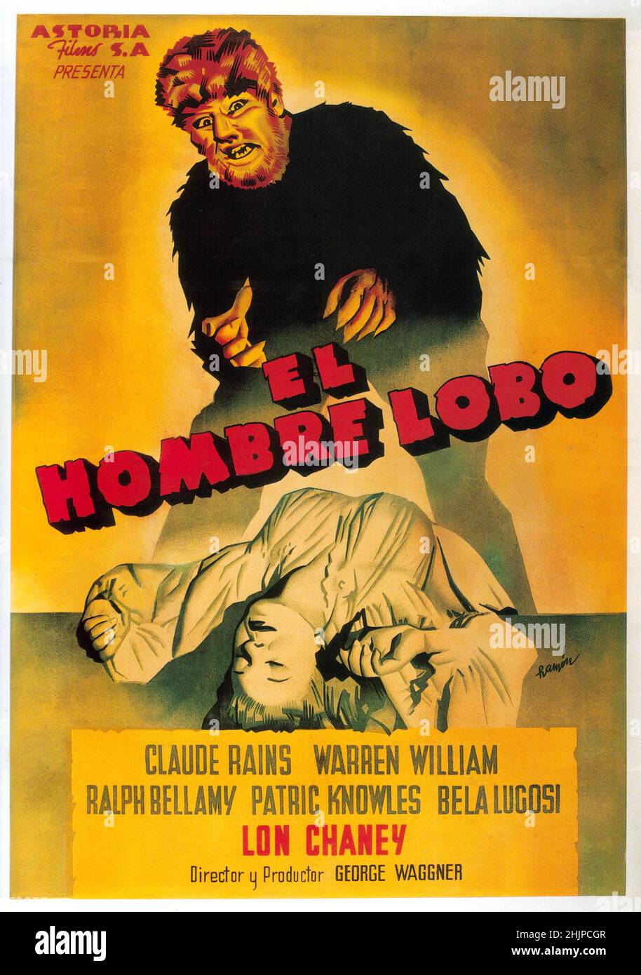 LON CHANEY in THE WOLF MAN (1941), directed by GEORGE WAGGNER. Credit ...