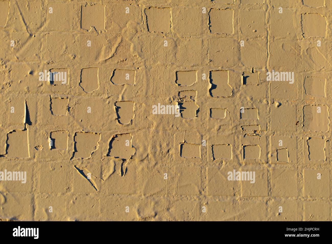 Texture of wall is in sunlight. Paint-smeared tiles. Old surface Stock ...