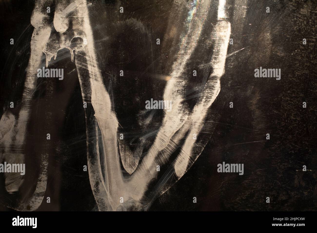Scratched plastic. Texture of peeled glass. Skinned surface. Damaged ...