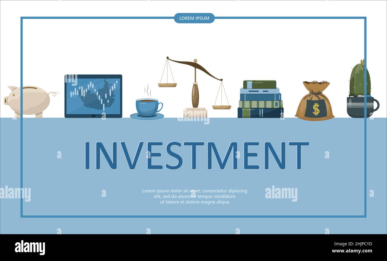 Financial investment banner. Vector flat Background for the website ...