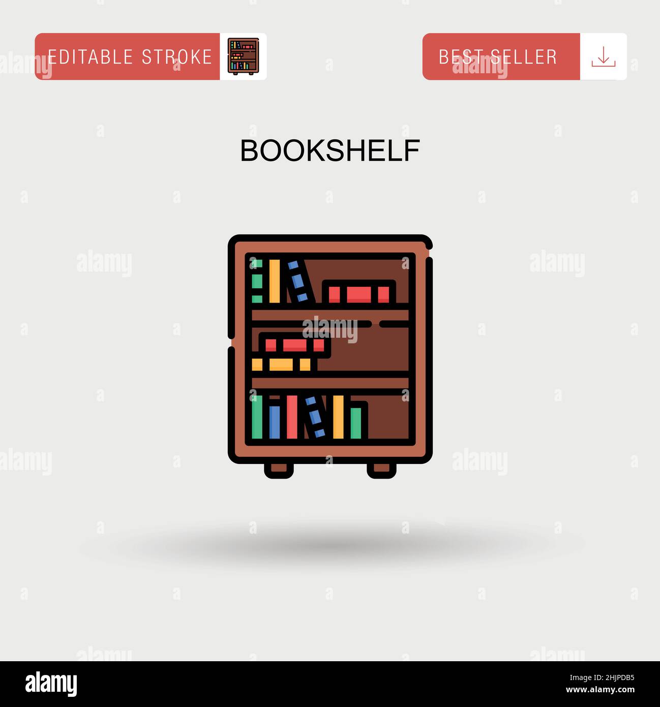 Bookshelf Simple vector icon Stock Vector Image & Art - Alamy