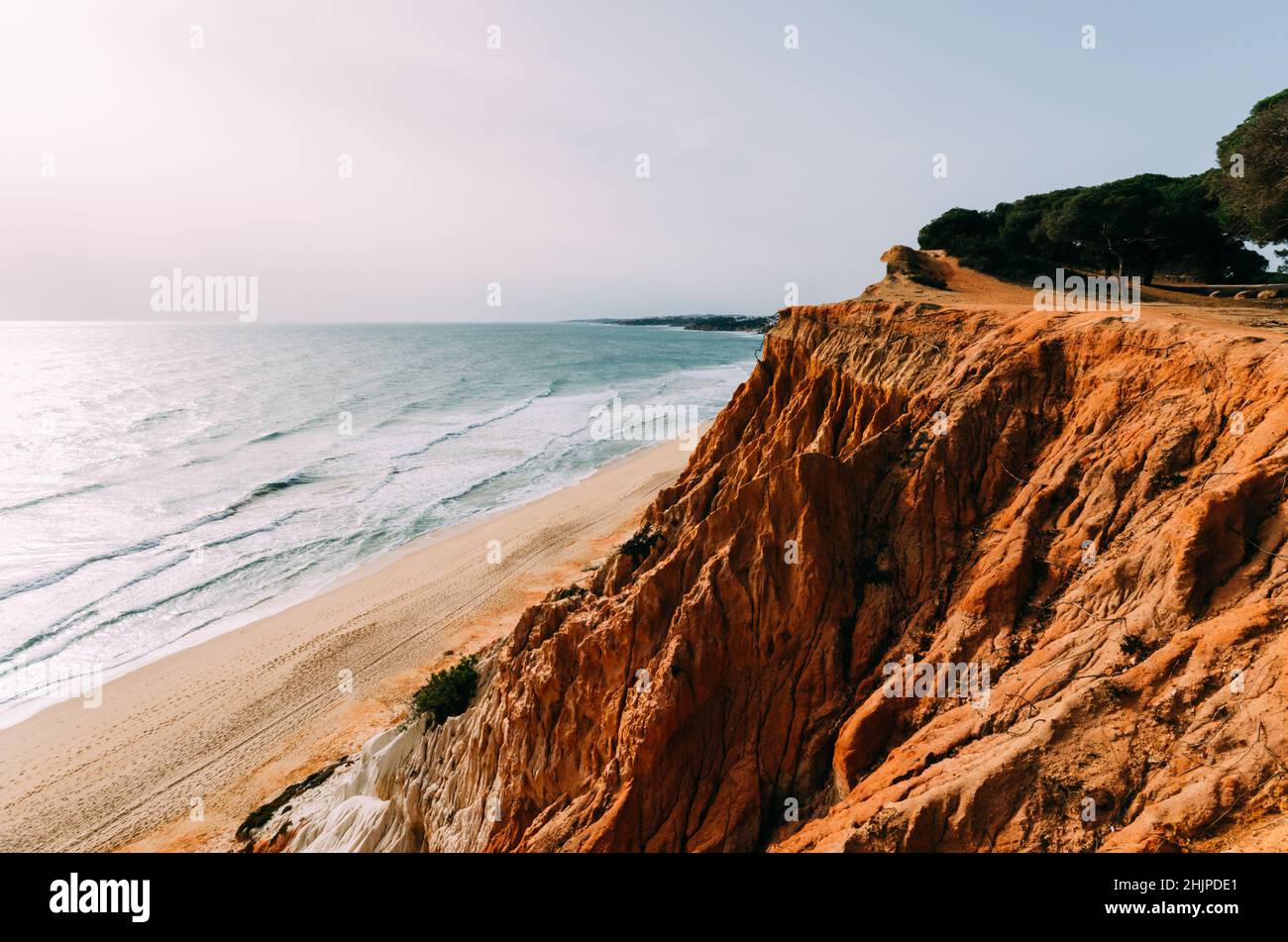 Falesia beach in Albufeira, Algarve region, Portugal. The beach is ...