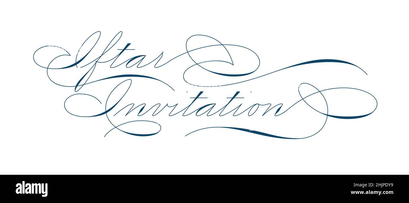 Blue calligraphy for Iftar Party isolated on white Stock Vector Image ...