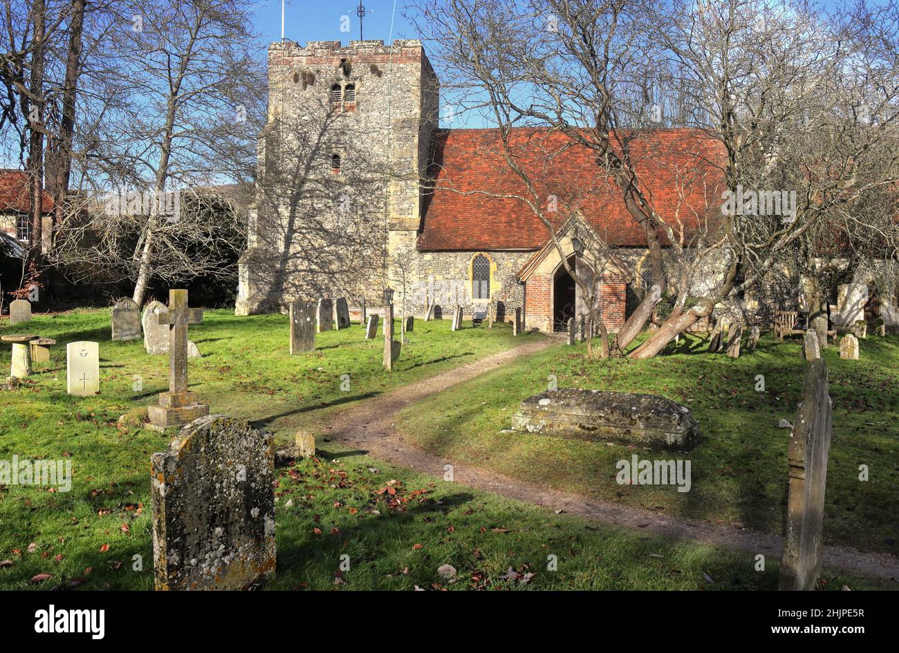 St Mary the Virgin Church at Turville Village in Buckinghamshire viewed ...