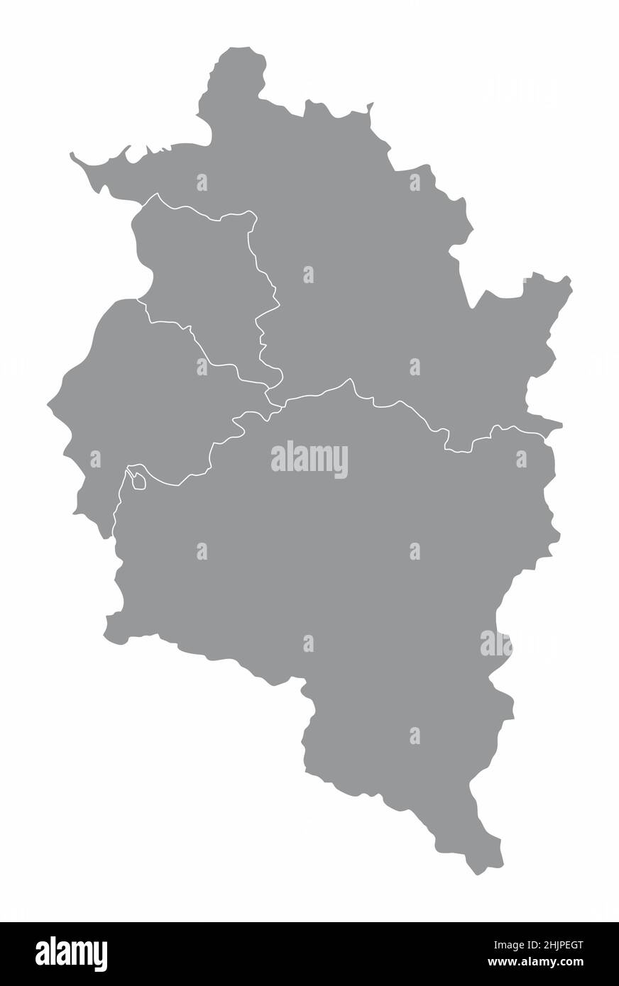 Vorarlberg administrative map isolated on white background, Austria ...