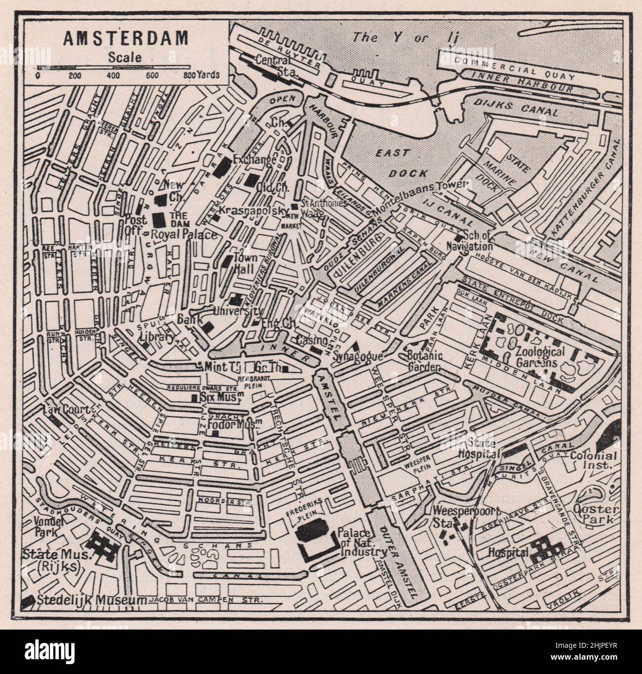 Plan of the Canalised Capital of Holland. Netherlands. Amsterdam (1923 ...