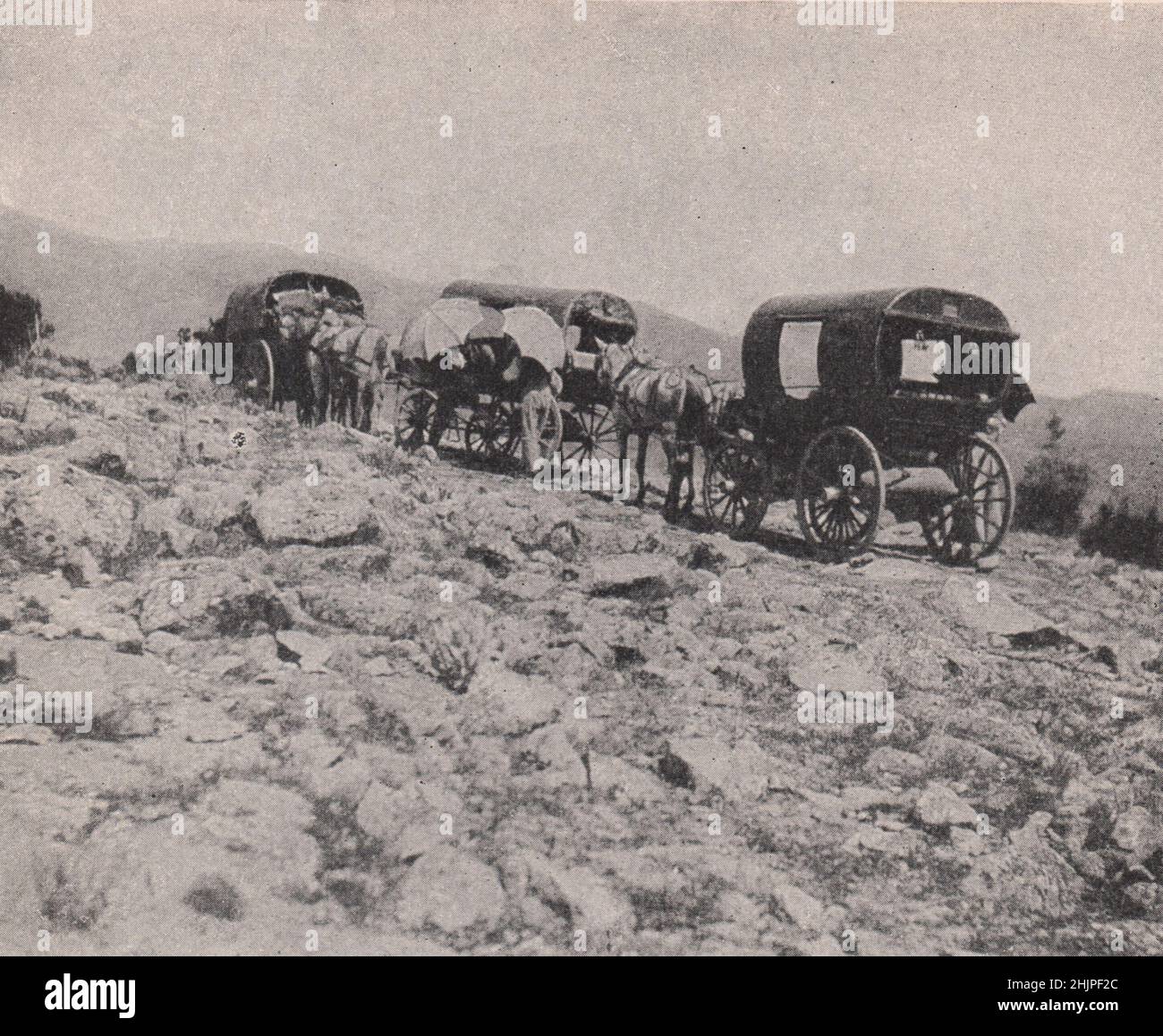 Boulder-Strewn wagon-way across the Anatolian hills. Turkey (1923 Stock ...