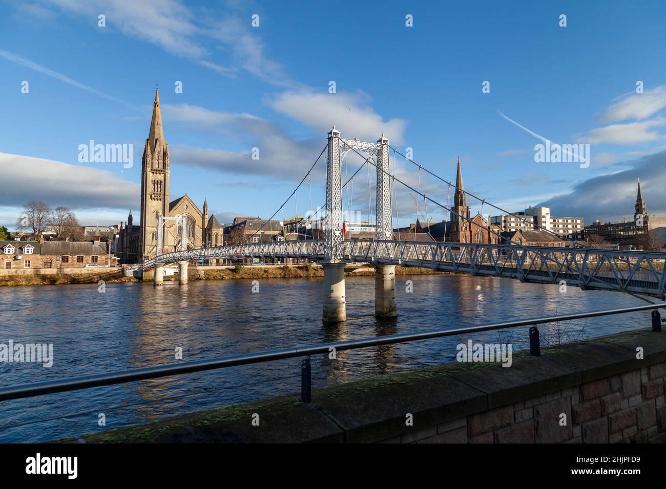 Greig Street Bridge a footbridge over the River Ness locally known as ...