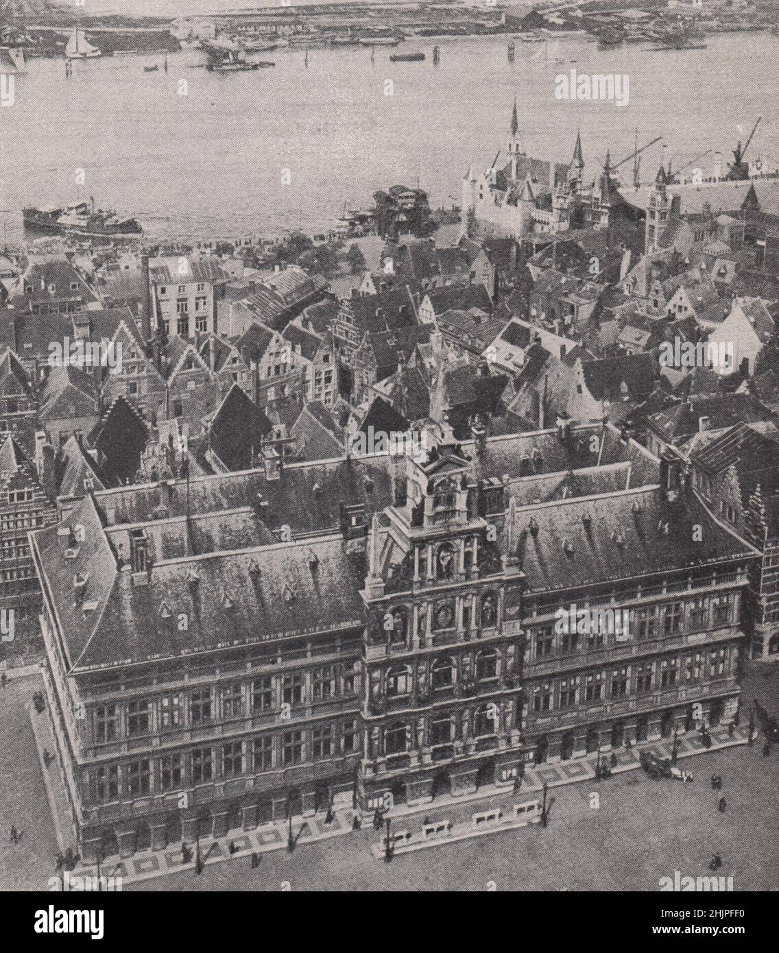 Bird's-Eye view of Antwerp, looking across the schelde. Belgium (1923 ...