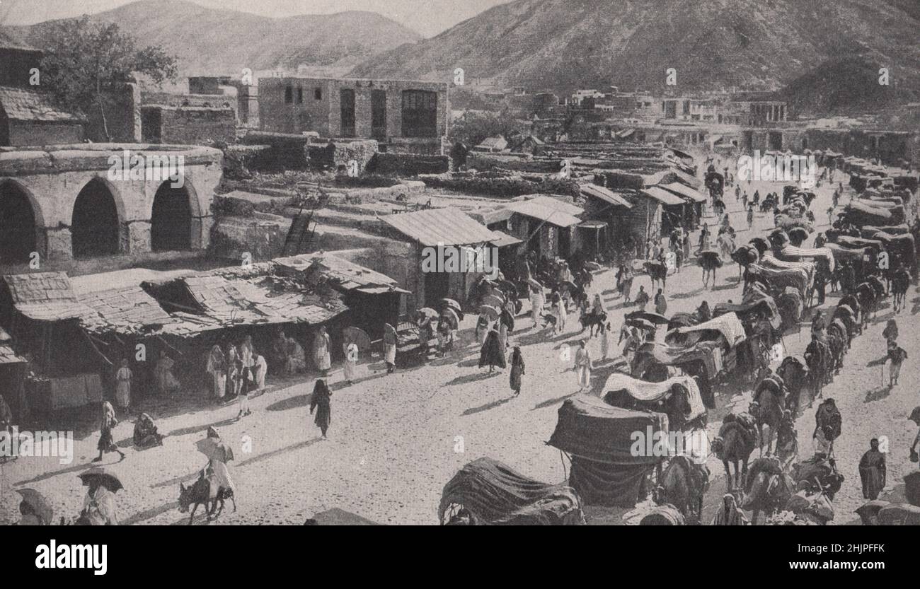 Pilgrim Caravan with its long train of Camels on the way to Arafat ...