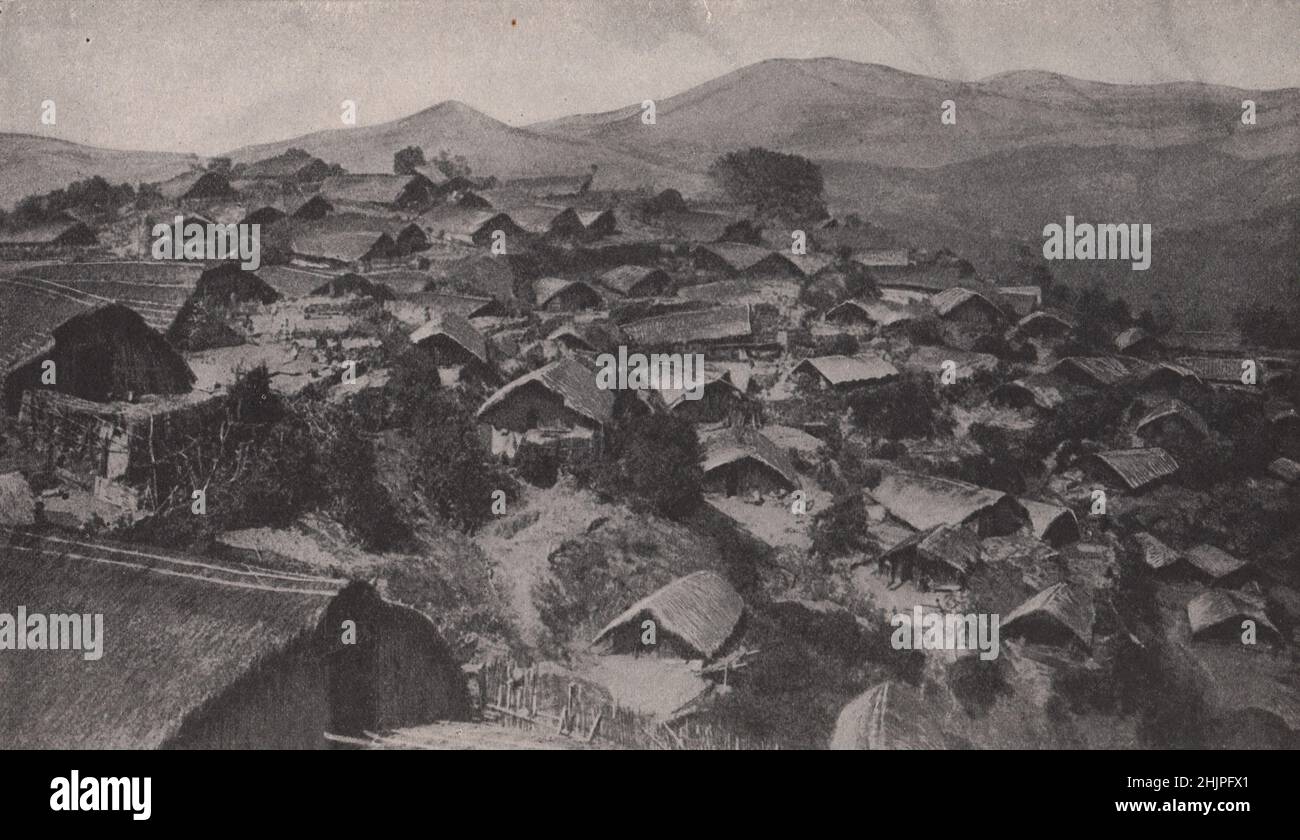 Among the mountains of Assam: View of Nerhama, a village of the Angami ...