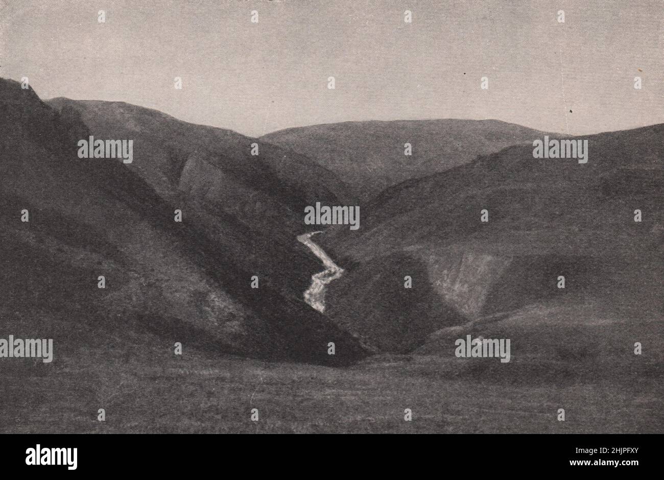 Looking down on a gorge of the river Aras, near Erzerum. Armenia (1923 ...