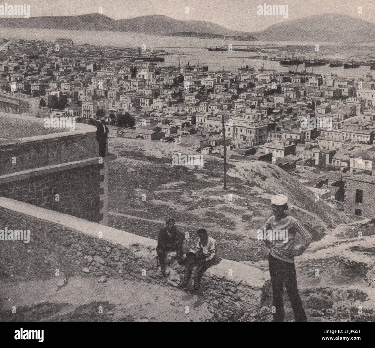 Piraeus, port of Athens, a city of returning Glory. Greece (1923 Stock ...