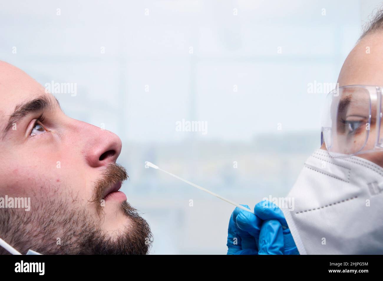 Healthcare makes PCR test on a suspected coronavirus patient, COVID-19 ...