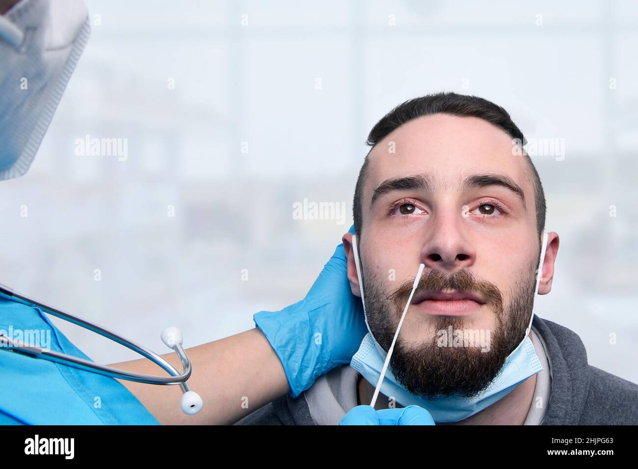 Healthcare makes PCR test on a suspected coronavirus patient, COVID-19 ...