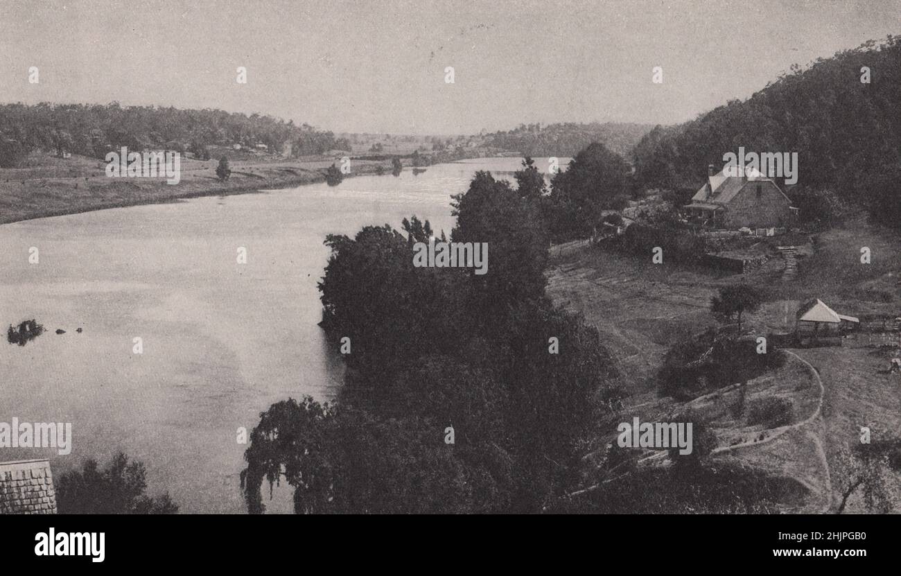 Fine farming country by the banks of the Hawkesbury river in new South ...