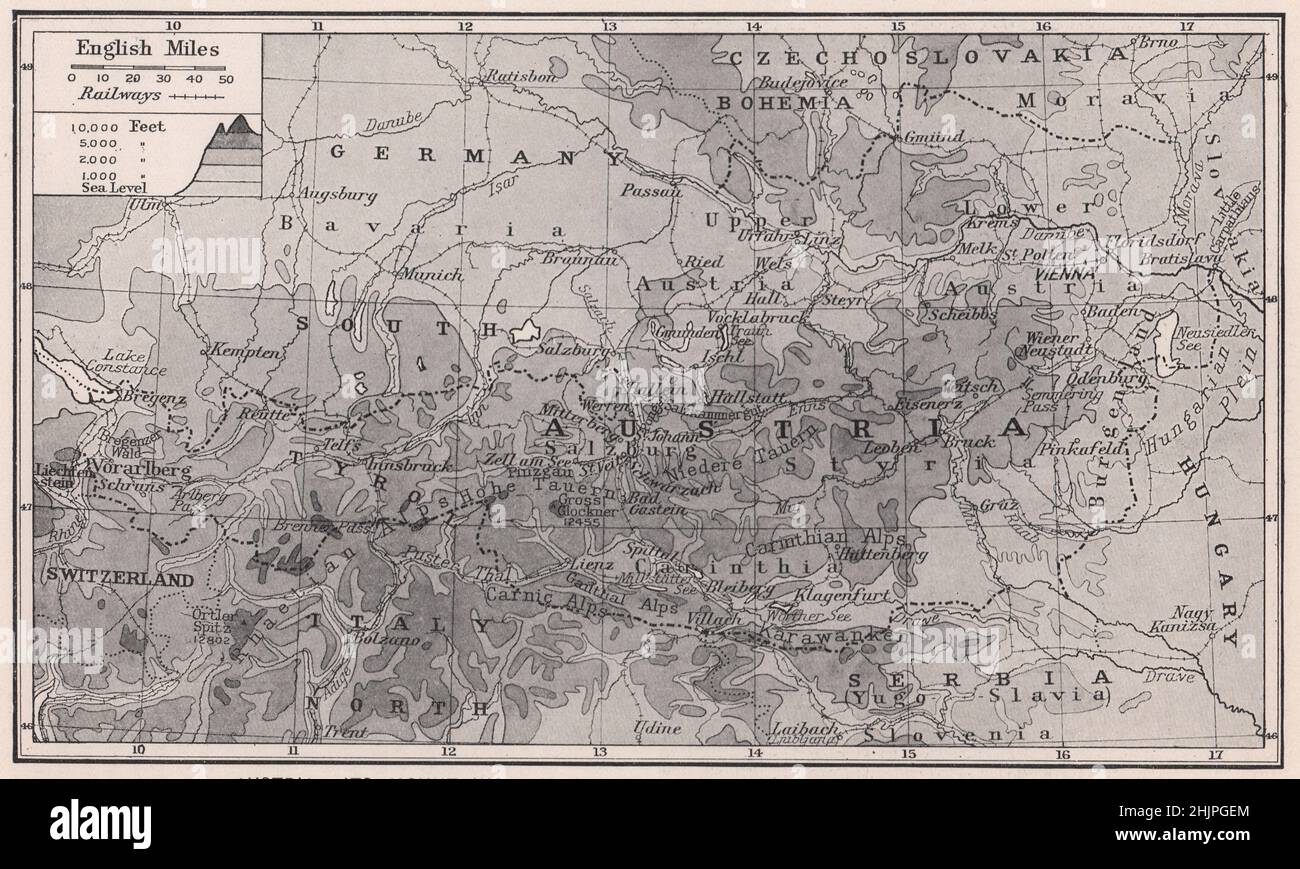 Map of austria 1923 hi-res stock photography and images - Alamy