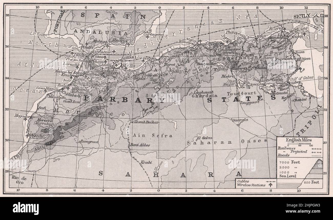 Littoral of the Barbary states separated by the Atlas Mountains from ...