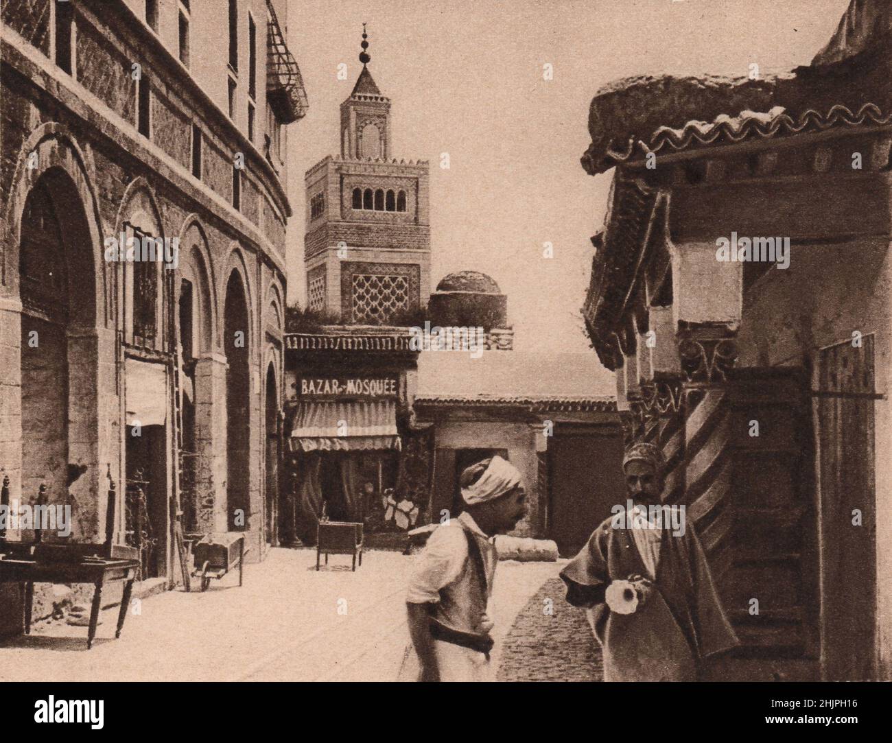 Barbary States. Rising amid the bazaars, the mosque of the olive tree ...