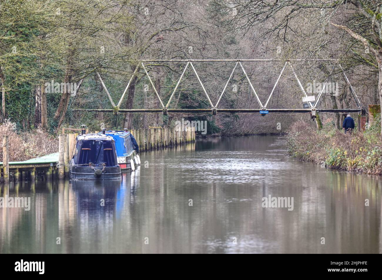 The Inglis bridge over the beautiful Basingstoke Canal in Hampshire ...